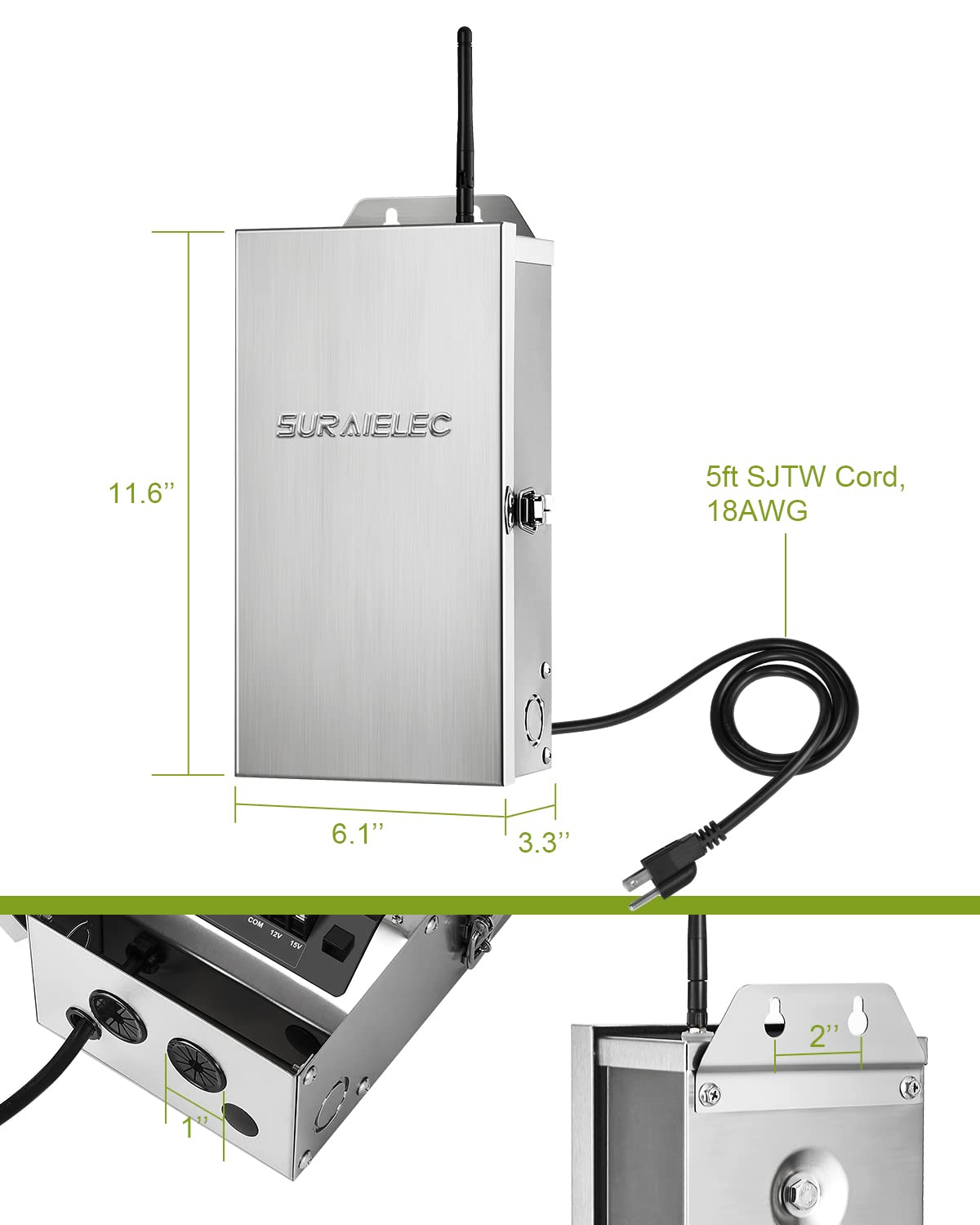 SURAIELEC 300W Smart Landscape Lighting Transformer, 2.4 Ghz Wi-Fi Low ...